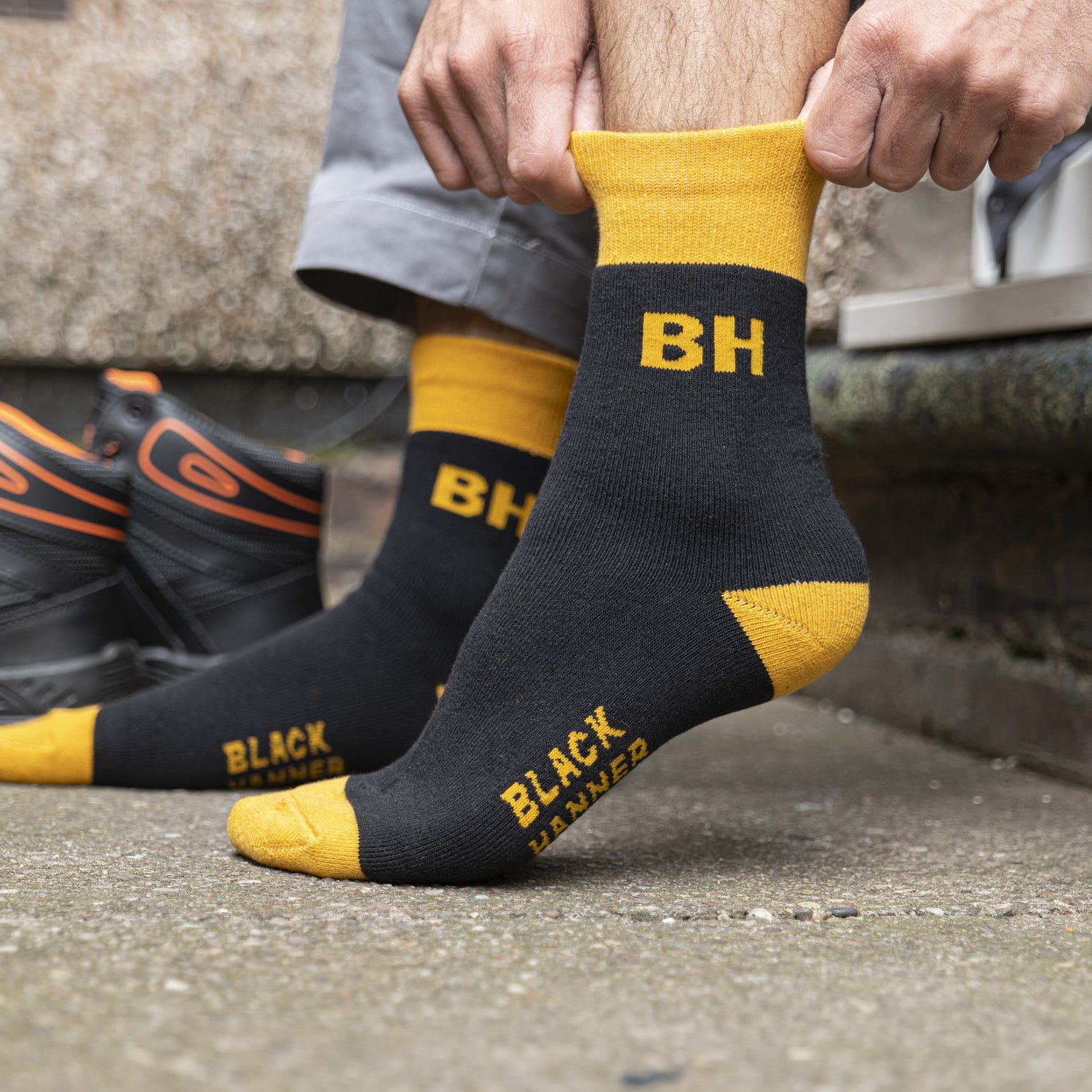 Endura Comfort Heavy Duty Men Work Socks | Arch Support – Black Hammer