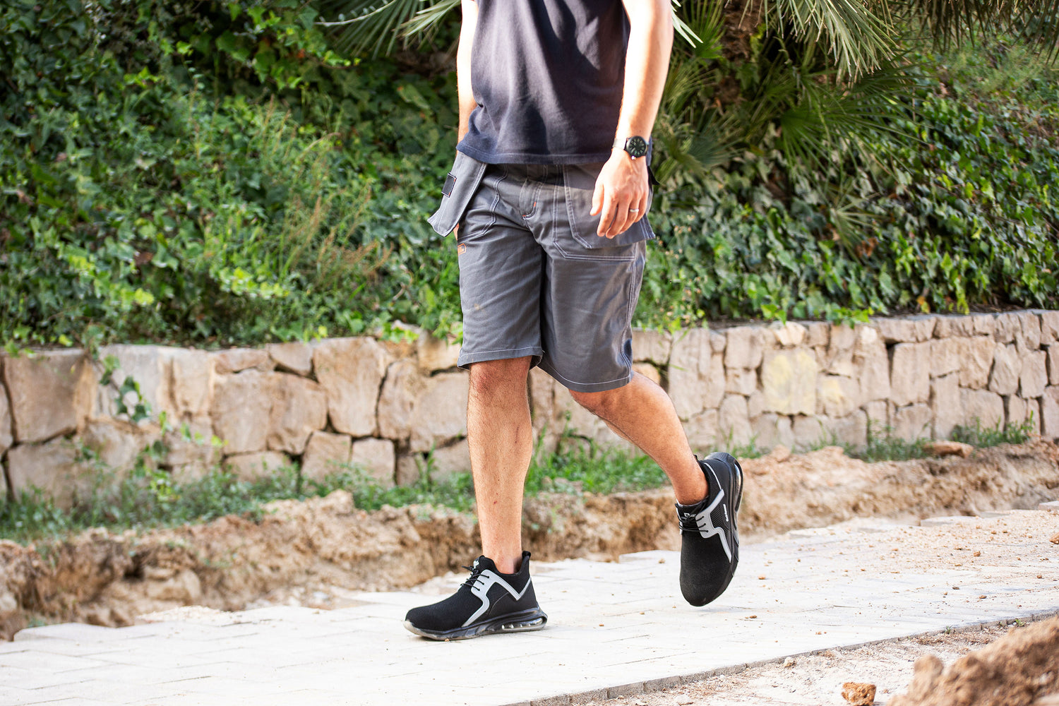 Aero Stride Mens Safety Trainers | Steel Toe Cap | Lightweight Non-Slip Shoes – Black Hammer